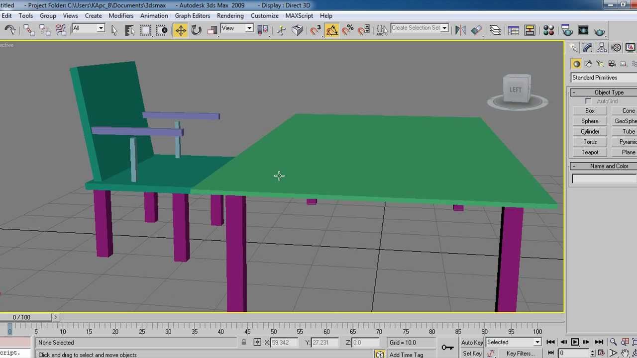 3d Max Tutorial I How To Create Basic Table And Chair Youtube