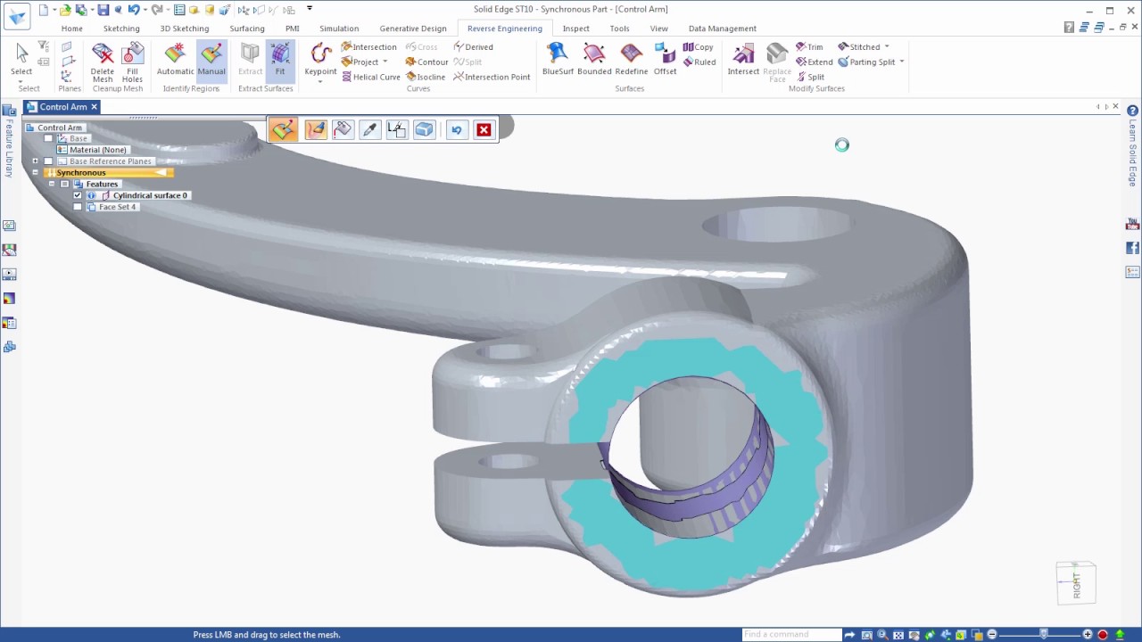 Solid Edge St10 Reverse Engineering Youtube