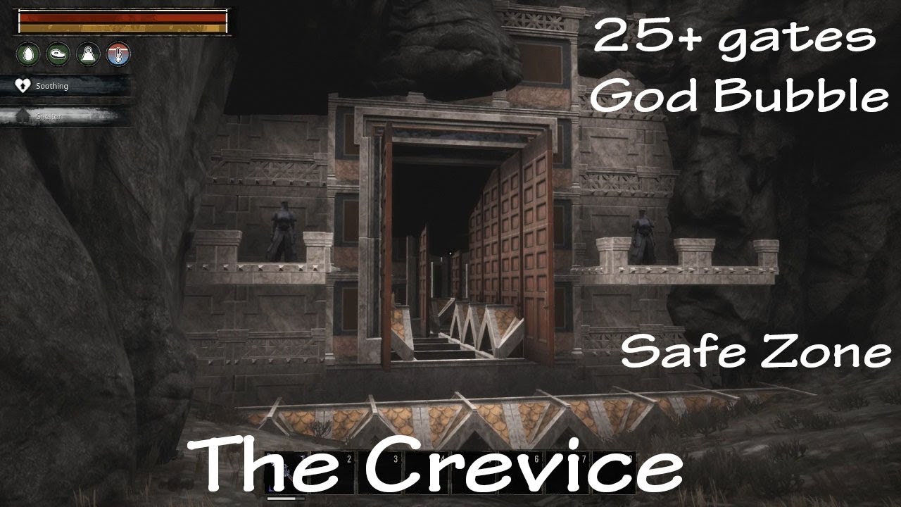 The Crevice Conan Exiles Pvp Speed Build 25 Gates God Bubble Safe Zone