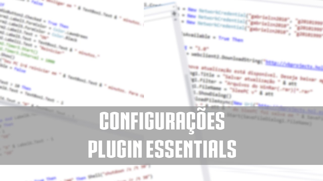 Plugin Essentials Configurações Youtube