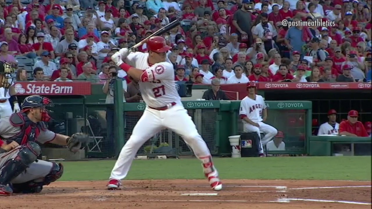 Mike Trout Slow Motion Home Run Baseball Swing Hitting Mechanics Youtube