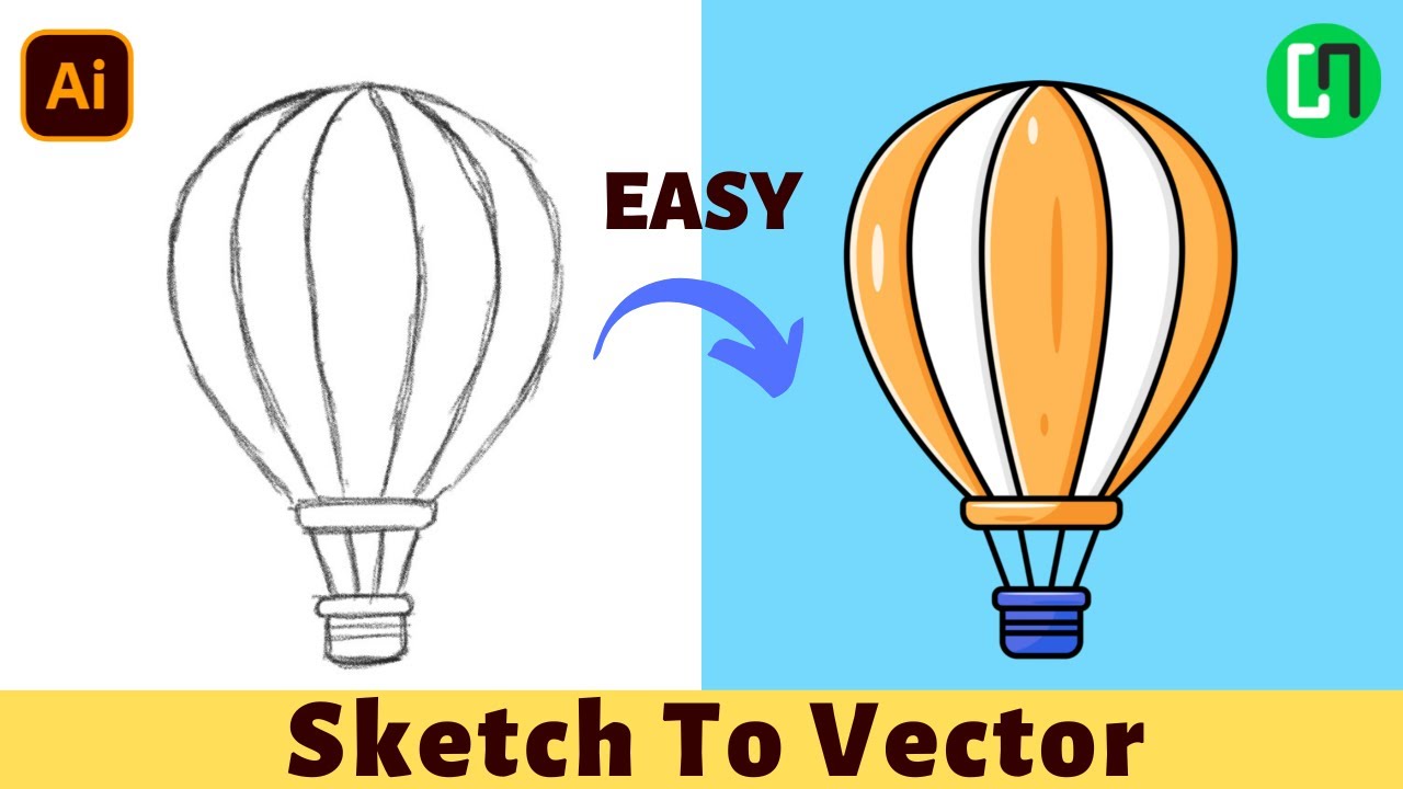 Hot Air Ballon In Adobe Illustrator Tutorials Graphic Design Flat