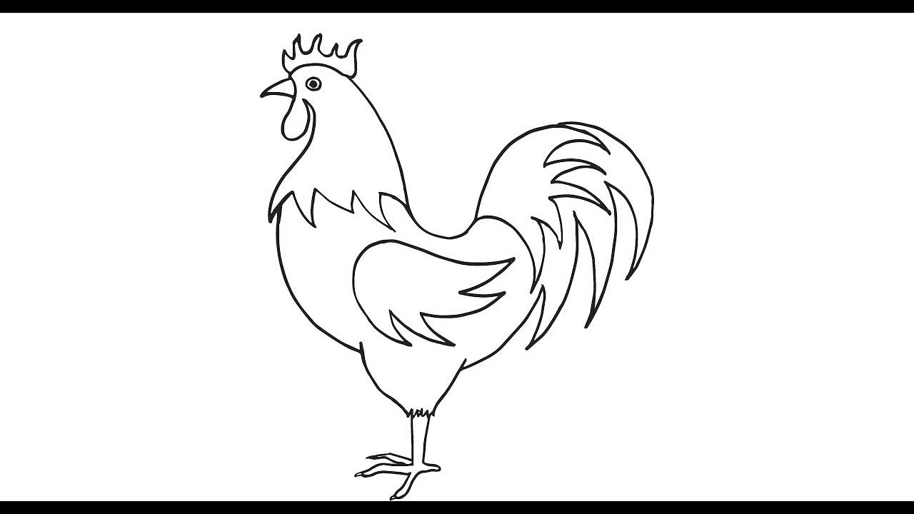 How To Draw A Cock Cartoon Drawing Easy Drawing For Kids Kids Drawing ...