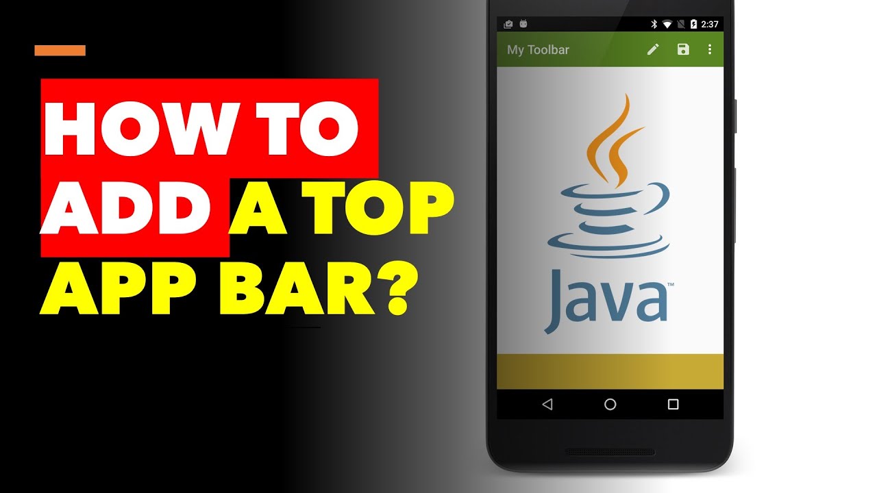 Creating Top App Bar In Java Android Javaprogramming Youtube