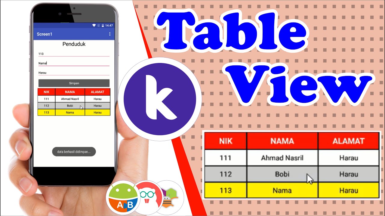 Cara Membuat Table Table View Kodular Mit App Inventor