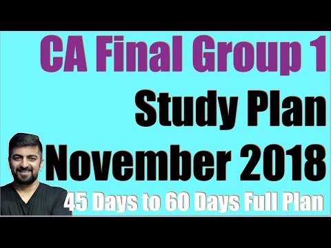 Ca Final Group 1 Study Plan 45 To 60 Days Full Coverage Youtube