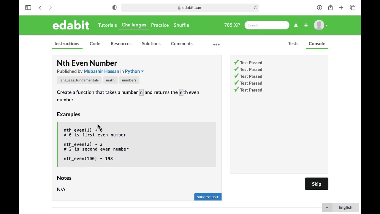 Python Function Nth Even Number Youtube