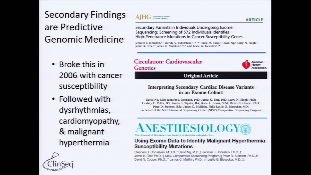 Presentation Nhgri Clinseq Project Les Biesecker Youtube