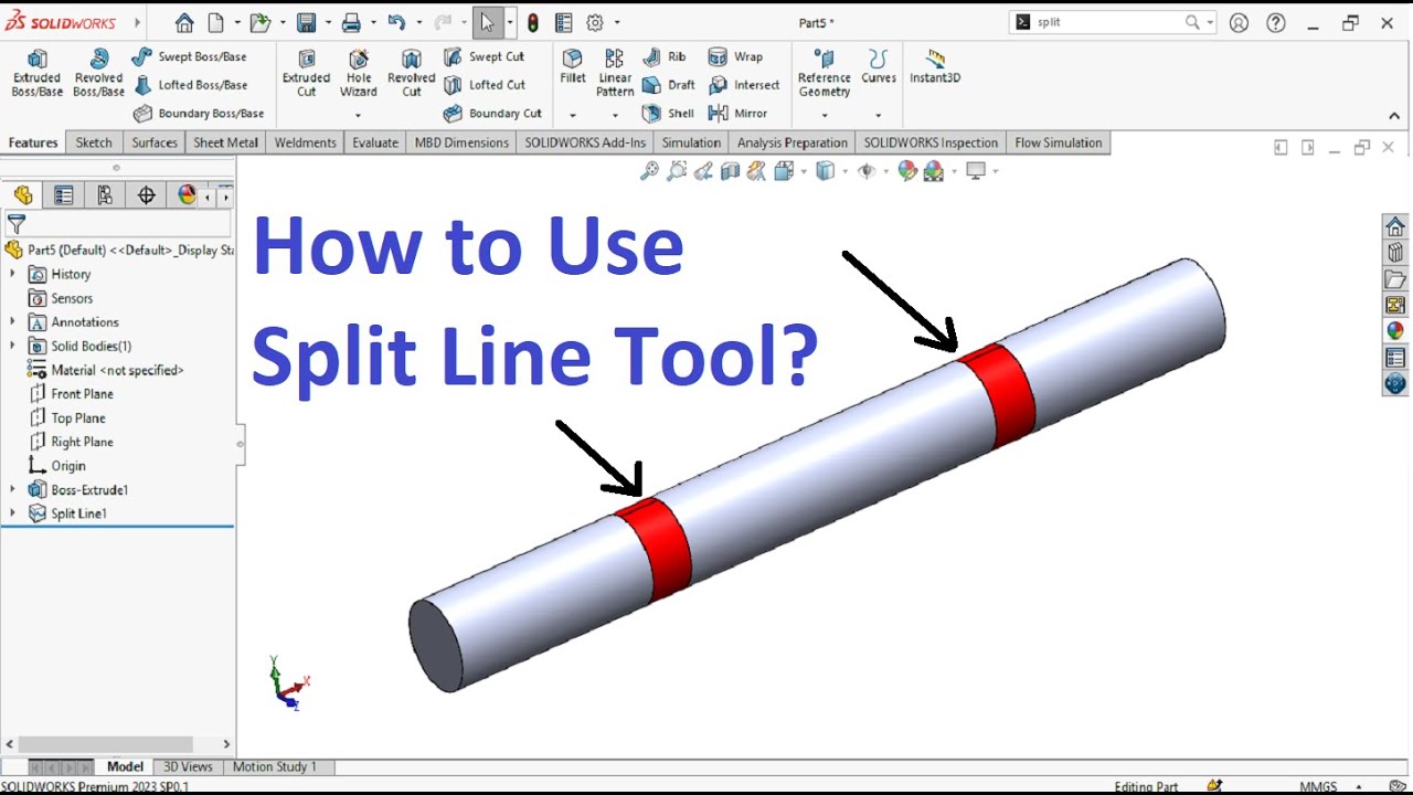 How To Use The Split Line Tool In Solidworks Easy Step By Step