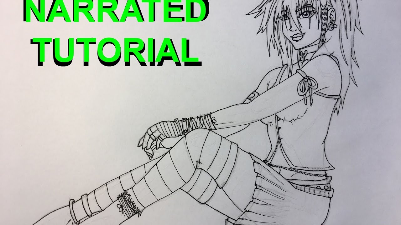 Drawing A Cute Emo Girl Tutorial Youtube