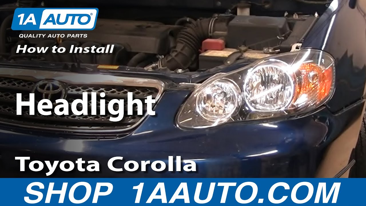 How To Replace Headlight 03 04 Toyota Corolla Youtube