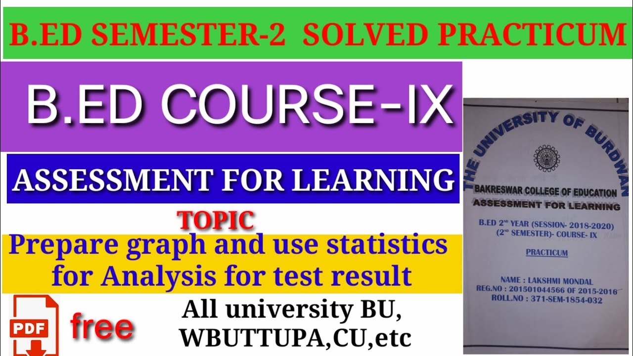 B Ed Solved Practicum Sem 2 Course Ix Assessment For Learning All