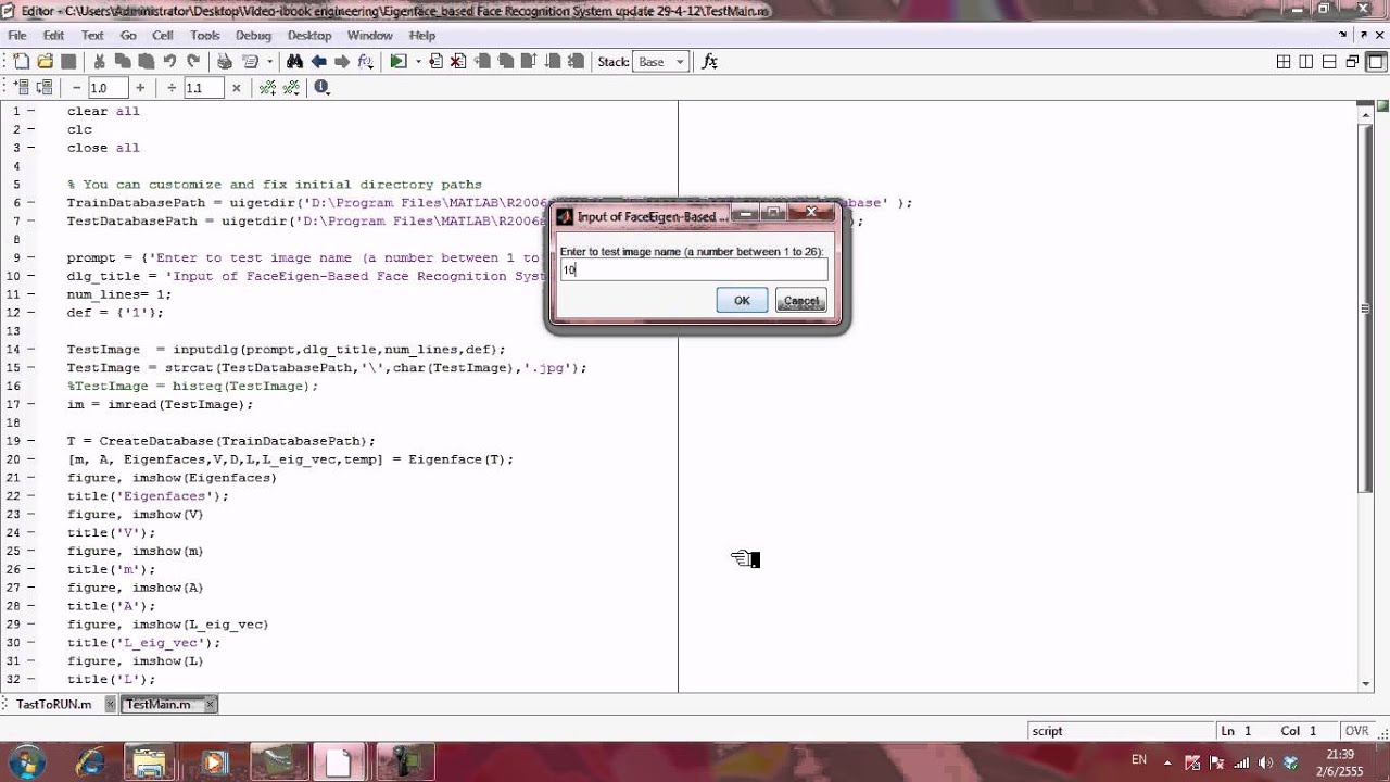 Eigenface Based Face Recognition System Youtube
