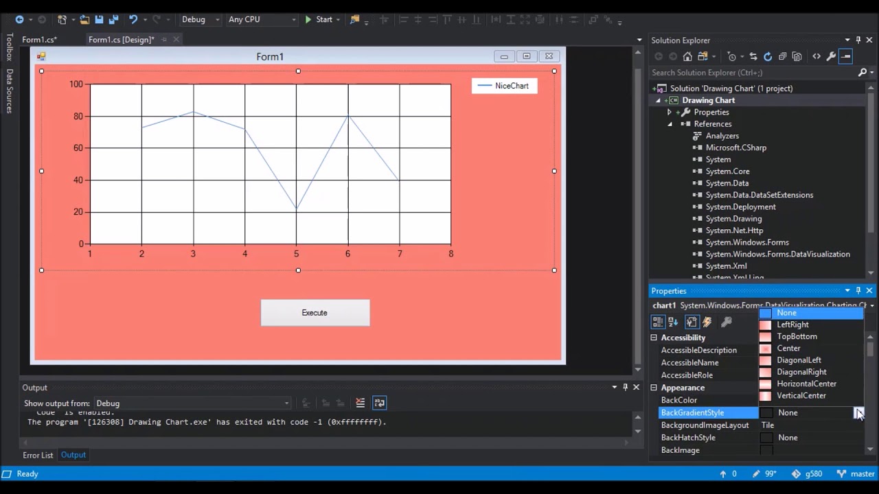 C Tutorial How To Use Chart With Winform App Youtube