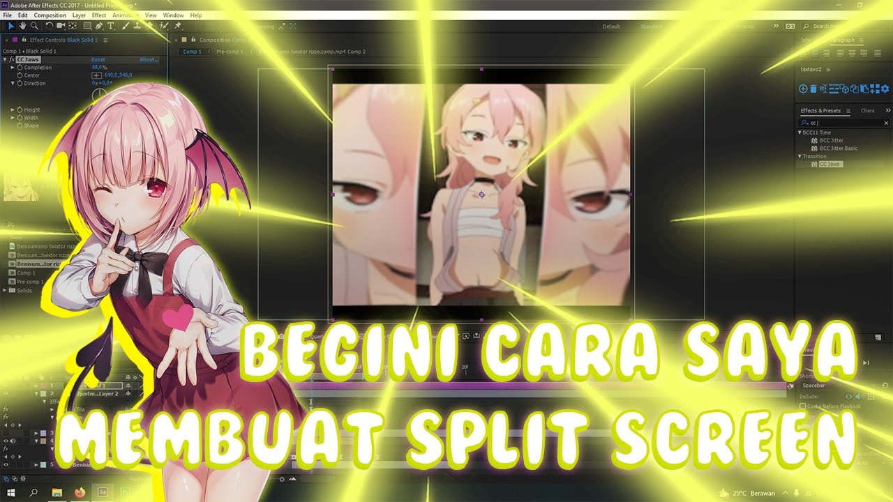 Tips Membuat Split Screen Tutorial After Effect Youtube