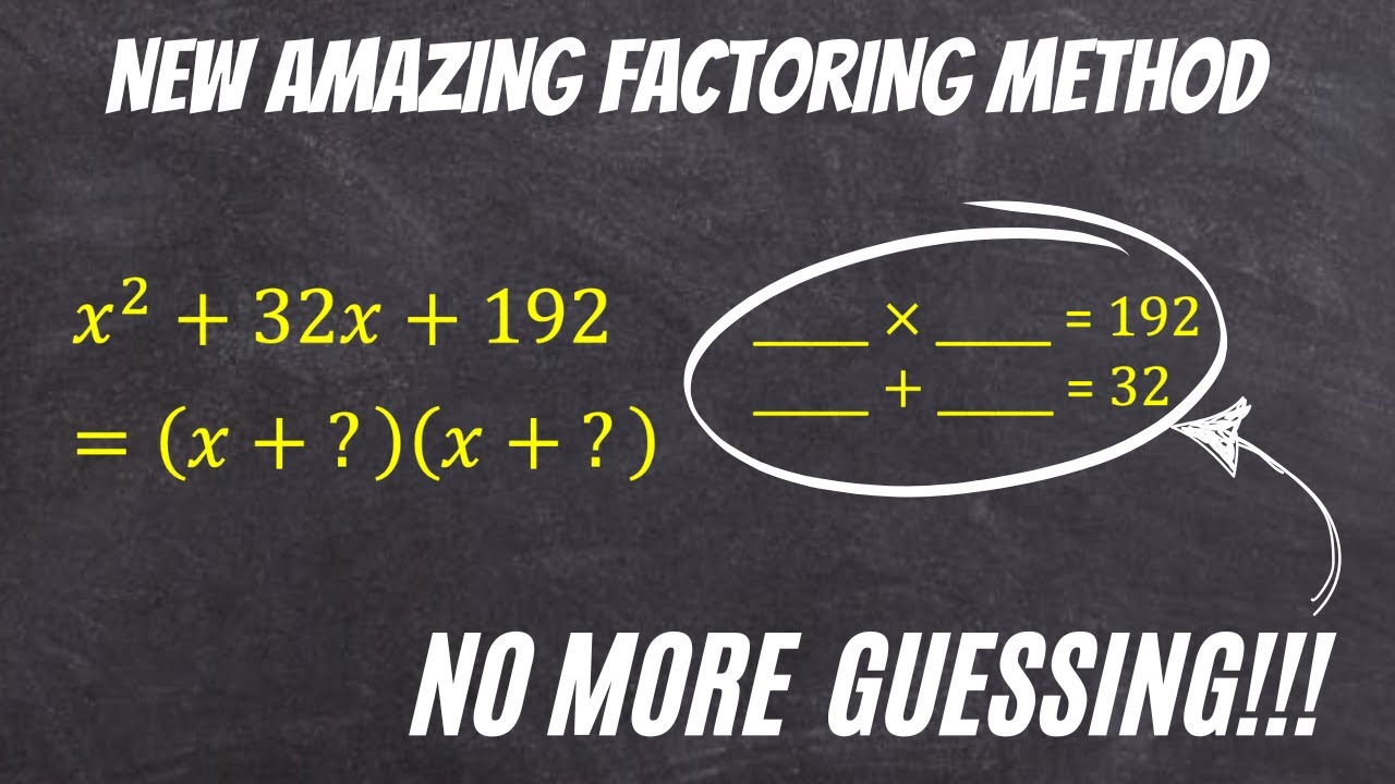 Factoring Quadratics Without Guessing Product Sum Youtube