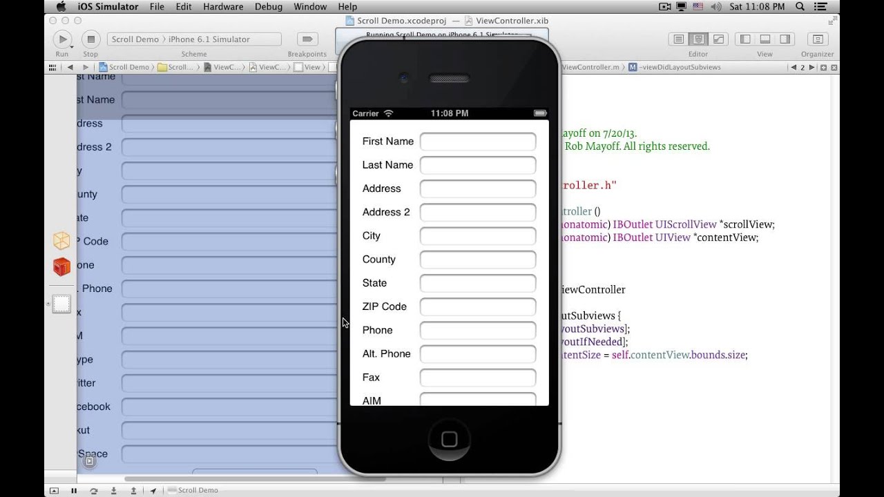 Laying Out A Uiscrollview In Interface Builder Youtube