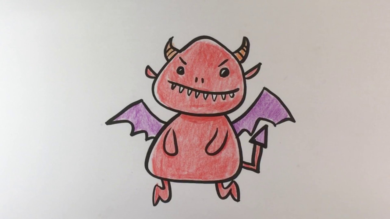 How To Draw A Devil Cute Halloween Drawings Youtube