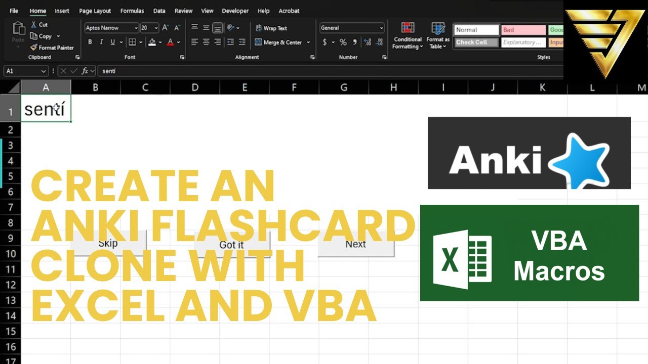 I Built An Anki Flashcard Clone In Excel Using Vba Link To Code In