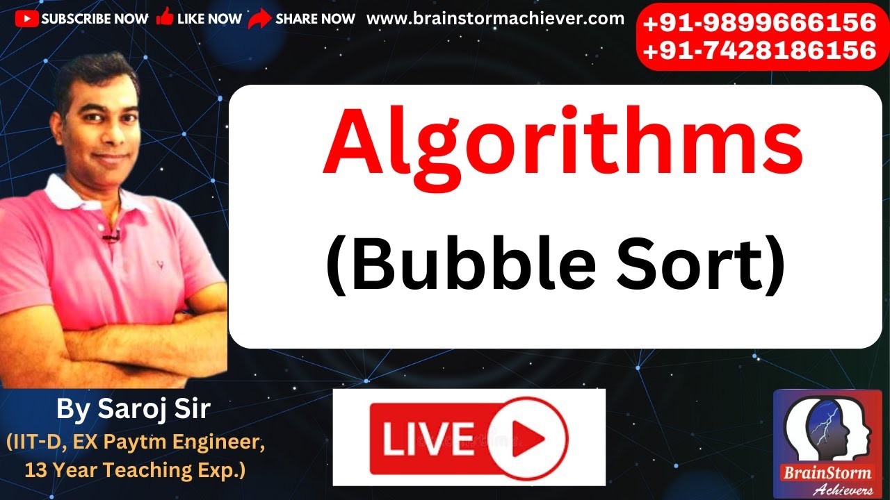 Algorithms Bubble Sort Youtube