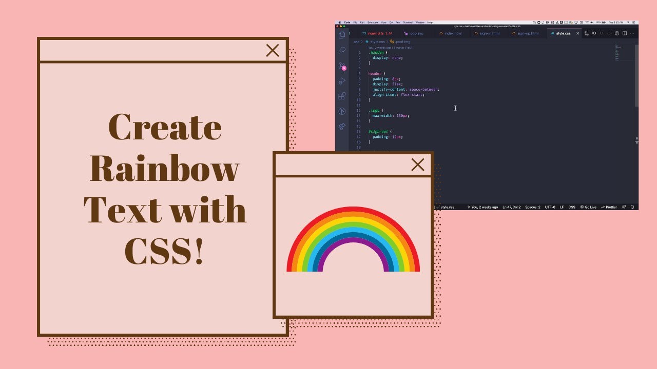 3 Ways To Create Rainbow Text With Css Gradients Colored Letters And