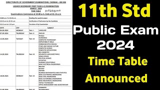 11th Public Exam Time Table 2024 Tamil Nadu Public Exam Time Table 2024 ...