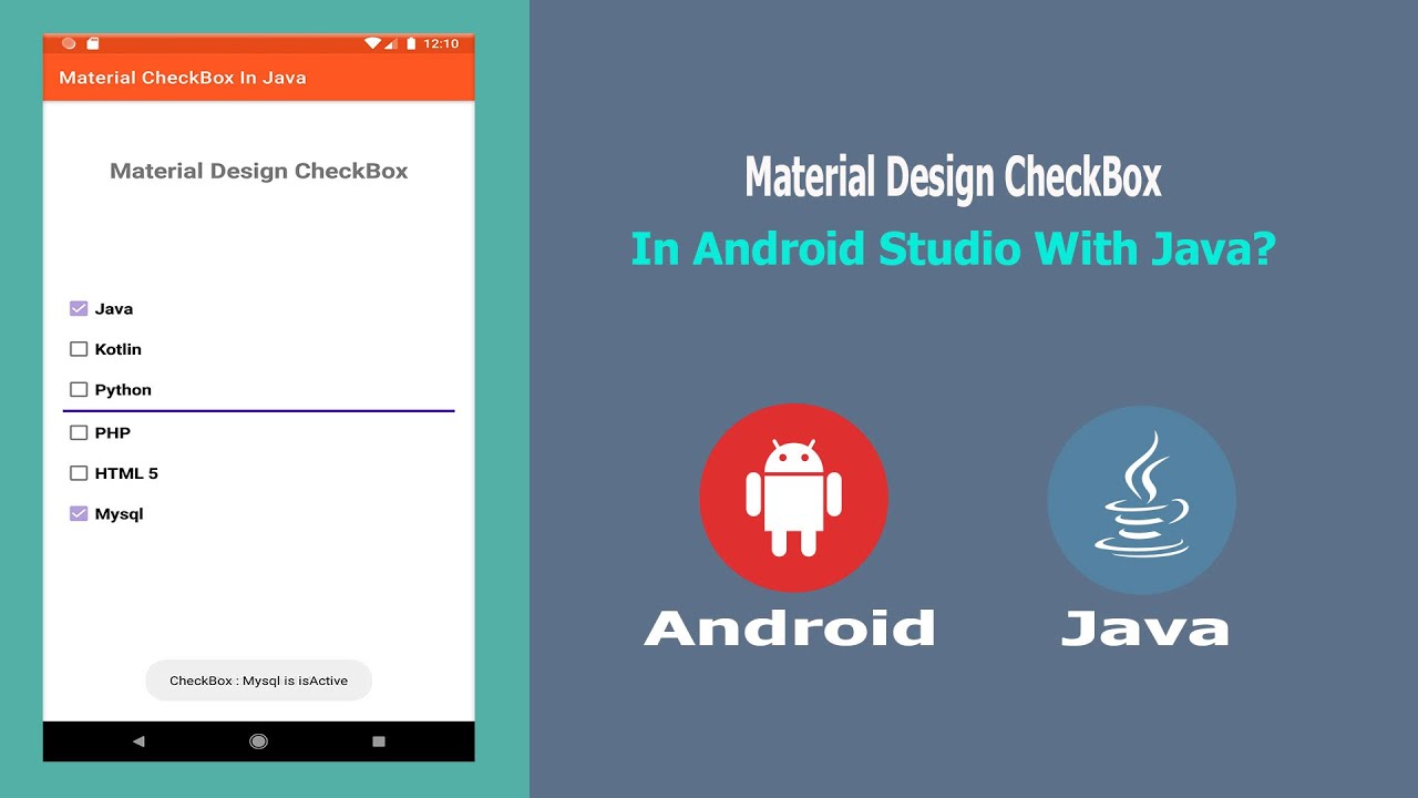 Material Design Checkbox In рџ Android рџ Studio With Java Youtube