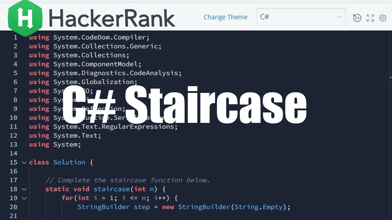 C Hackerrank Staircase Youtube