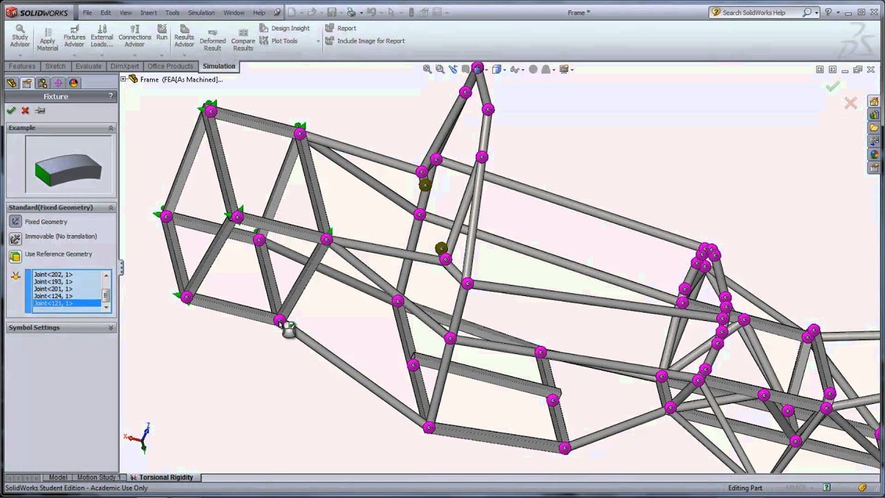 Solidworks Education Sae Frame Analysis Youtube