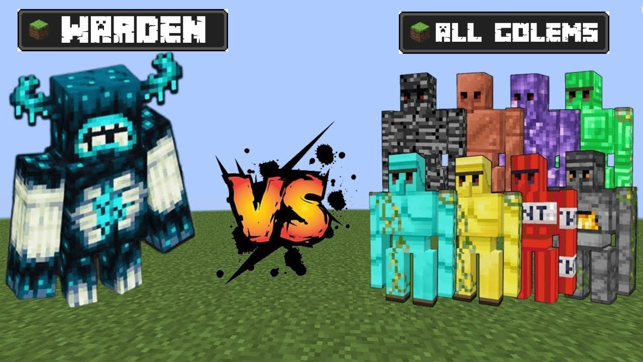 Warden Vs All Golems In Minecraft Youtube