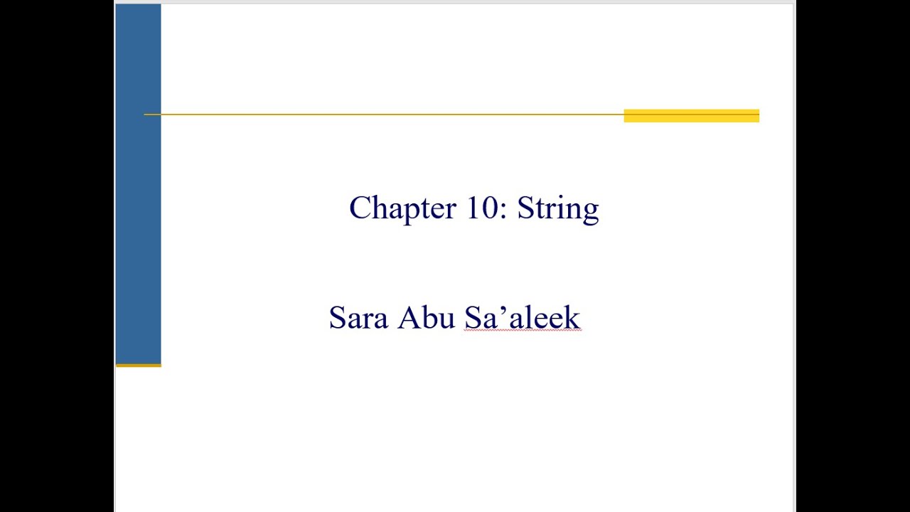 String Part 2 Youtube