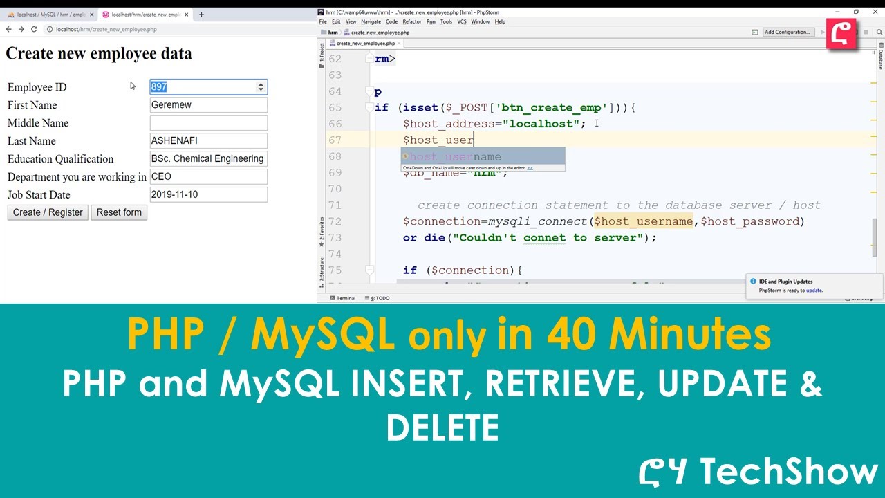 Php And Mysql Basic Insert Retrieve Update And Delete Operation In
