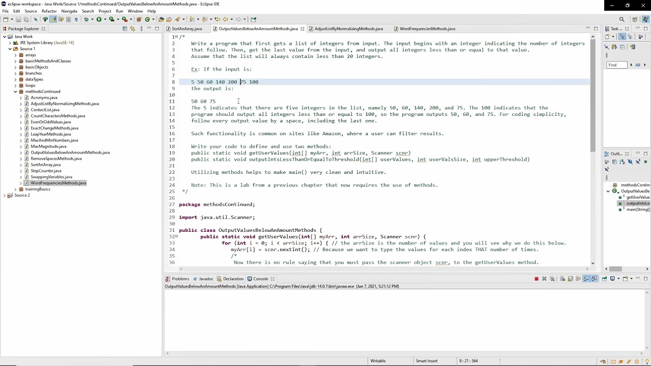 Java Lab Sort An Array Youtube
