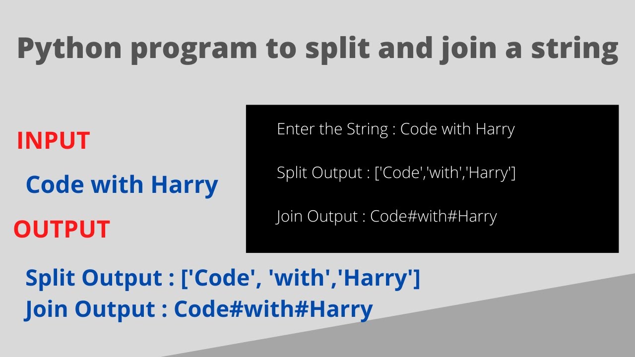 Python Program To Split And Join The String Python Program 9 Youtube