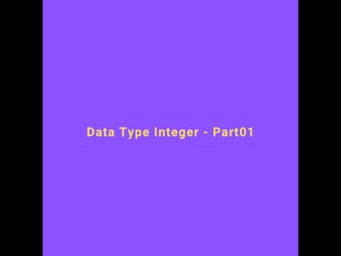 Data Types Integer Integer Youtube