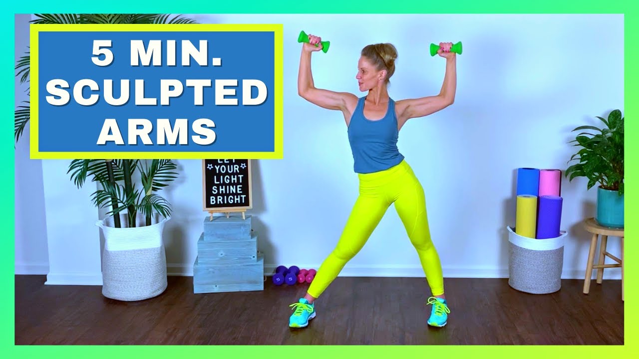 5 Min Sculpted Arms With Light Weights Quick At Home Workout Youtube