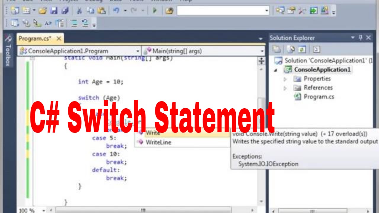 C Switch Statement Tutorialspoint Youtube