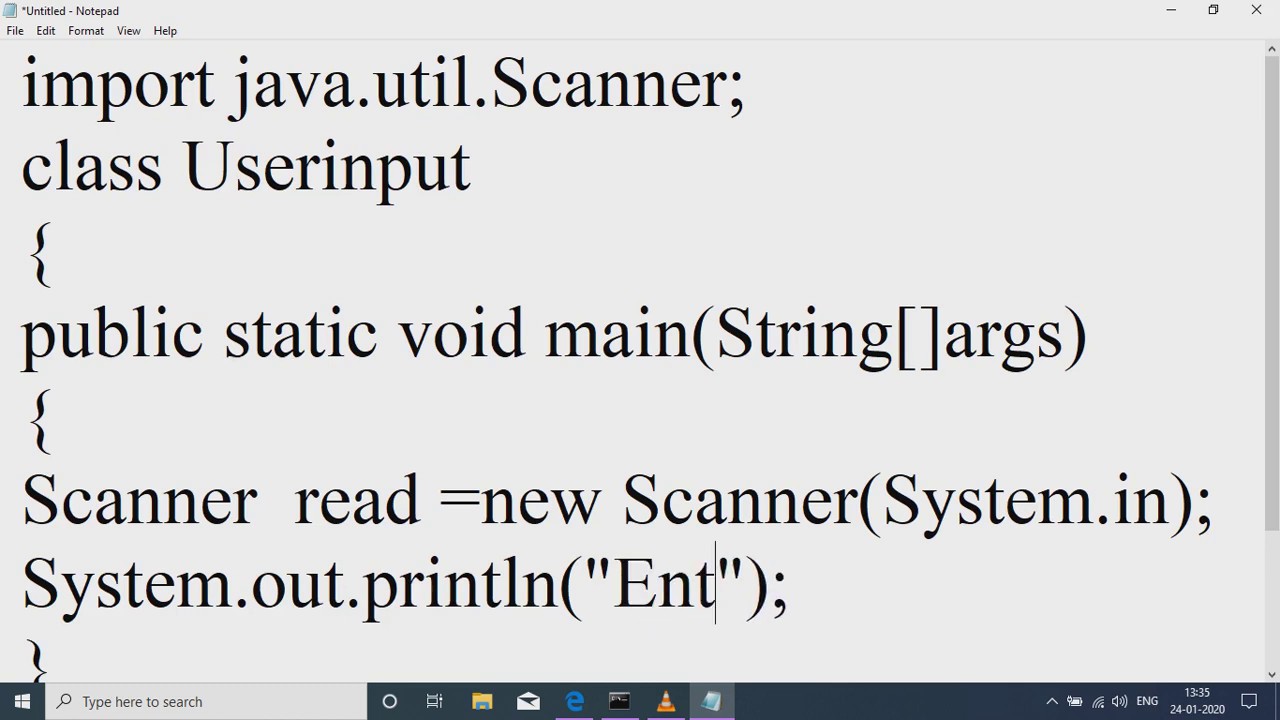 Accept User Input In Java Youtube