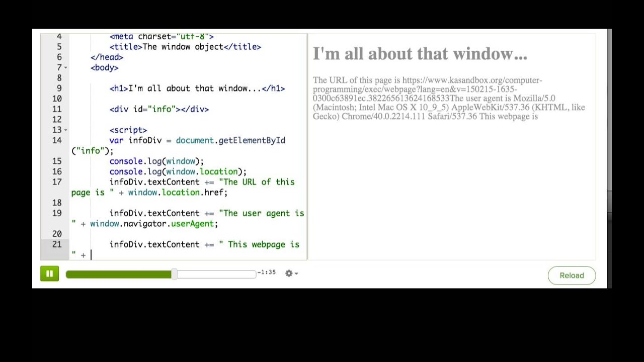 The Window Object Video Version Youtube