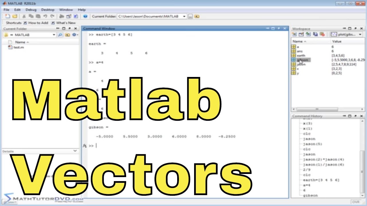 Matlab Tutorial 23 Inputting Vectors And Extracting Components