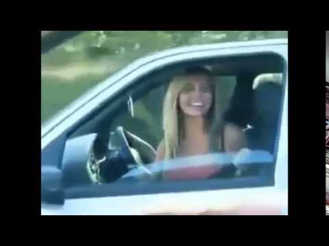 Girl Flashes Breasts Causing Car Crash Youtube
