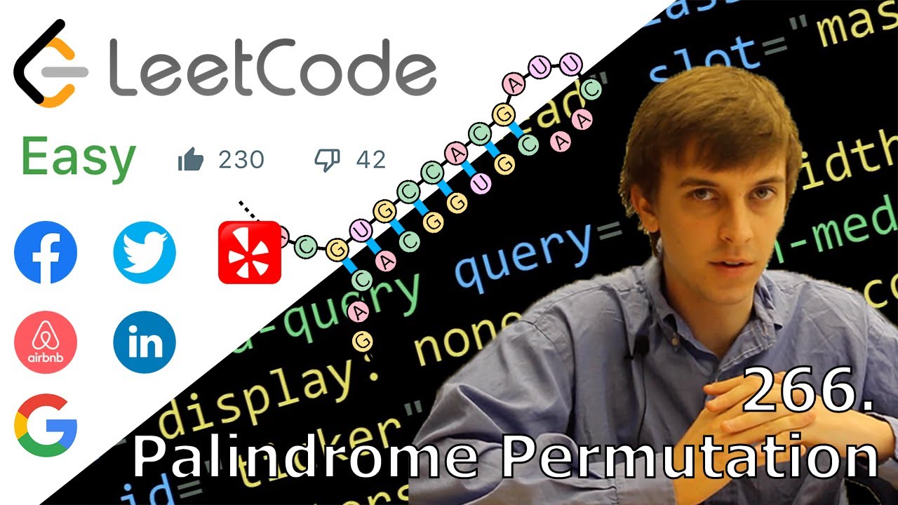 Leetcode 266 Palindrome Permutation Algorithm Explained Youtube