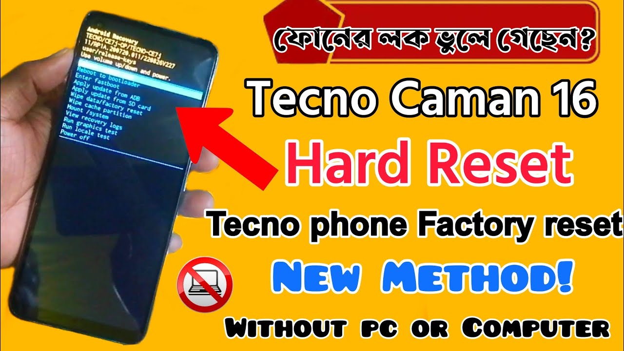 Tecno Camon 16 Hard Reset Tecno Ce7 Factory Data Reset New Method