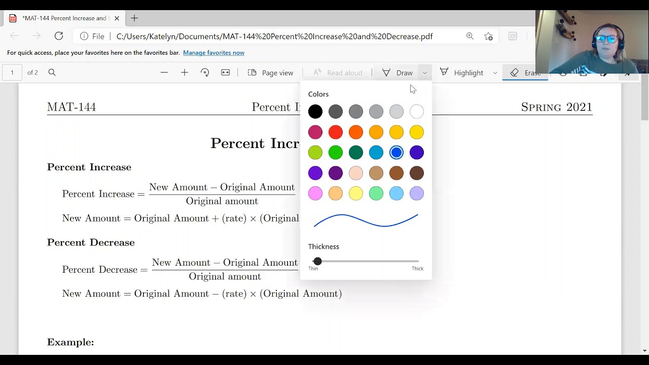 Percent Increase And Decrease Youtube