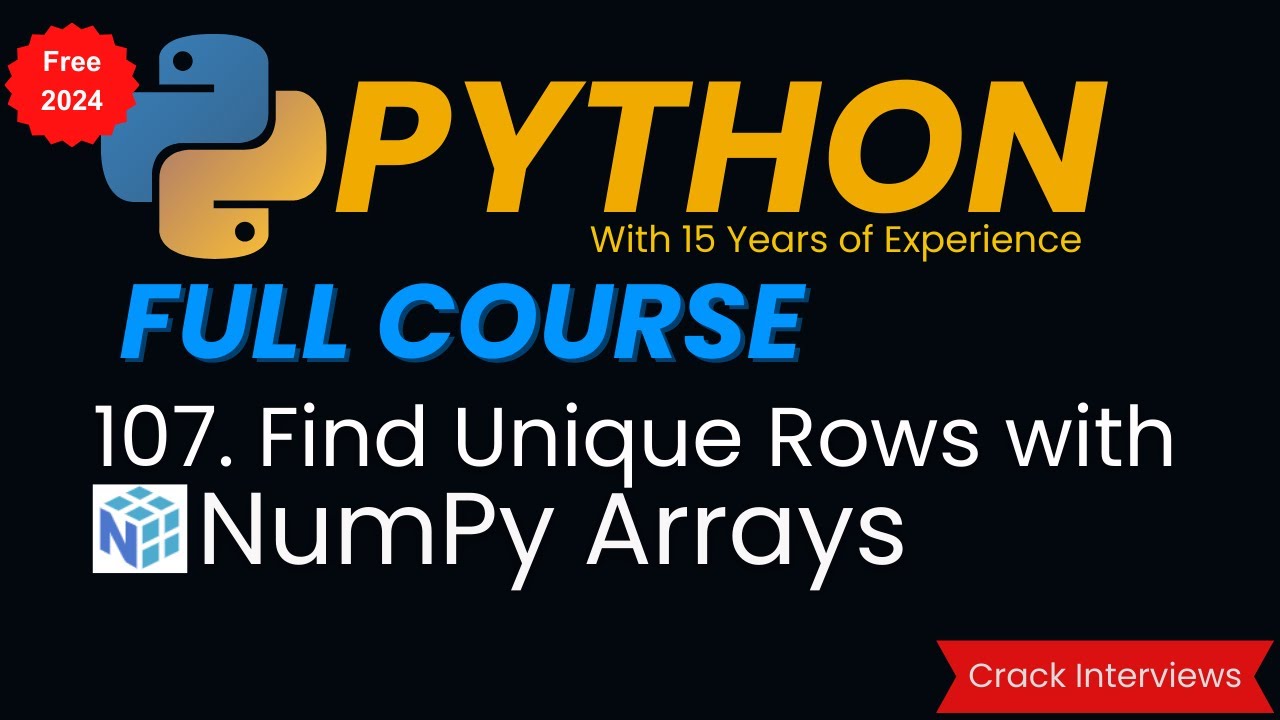 Find Unique Rows In A Numpy Arrays Numpy Unique Numpy Unique