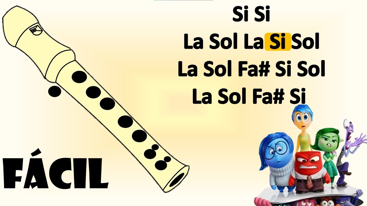 Intensamente âš âš Flauta Dulce Fã Cil Tutorial Con Animaciã N Canciã N