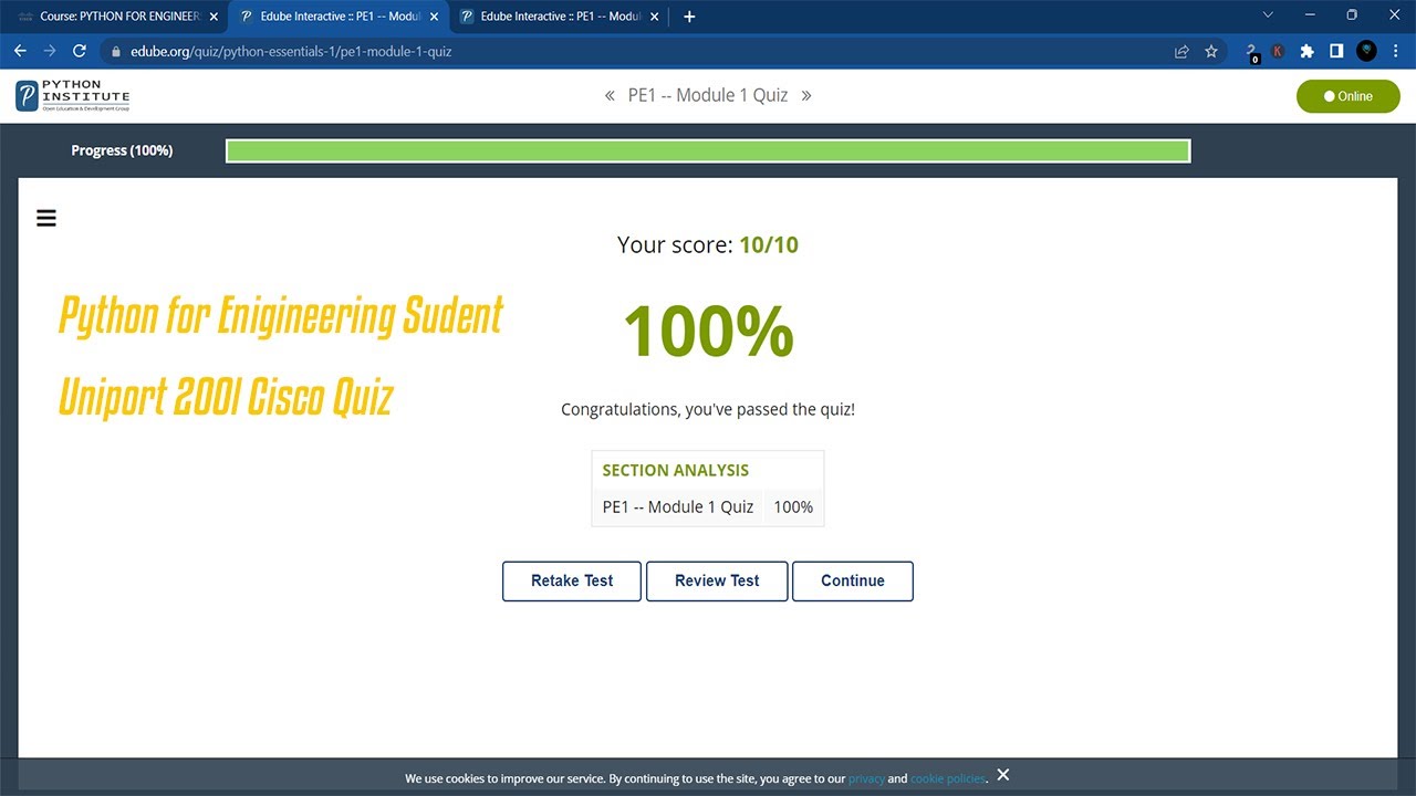 Cisco Module One Quiz Python Programming Youtube