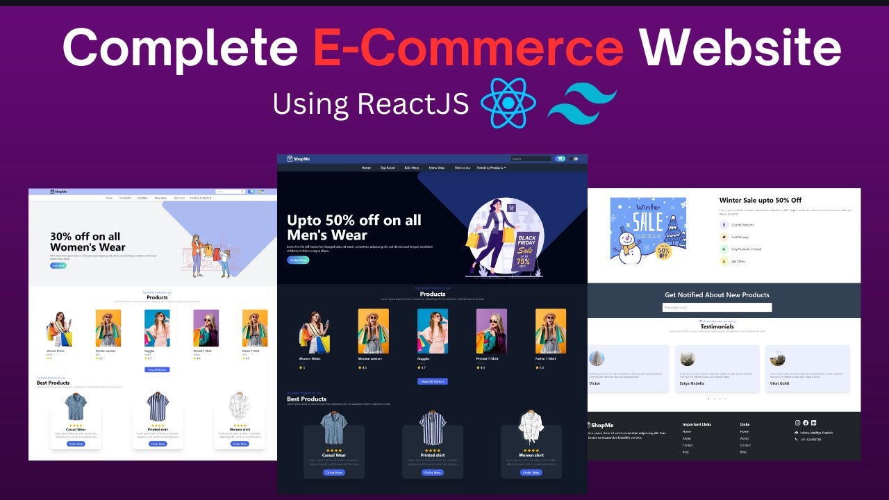 Complete Ecommerce Website Using React Js React Js Projects 2024