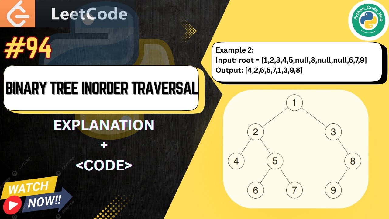 Leetcode 94 Binary Tree Inorder Traversal Easy Leetcode Solution