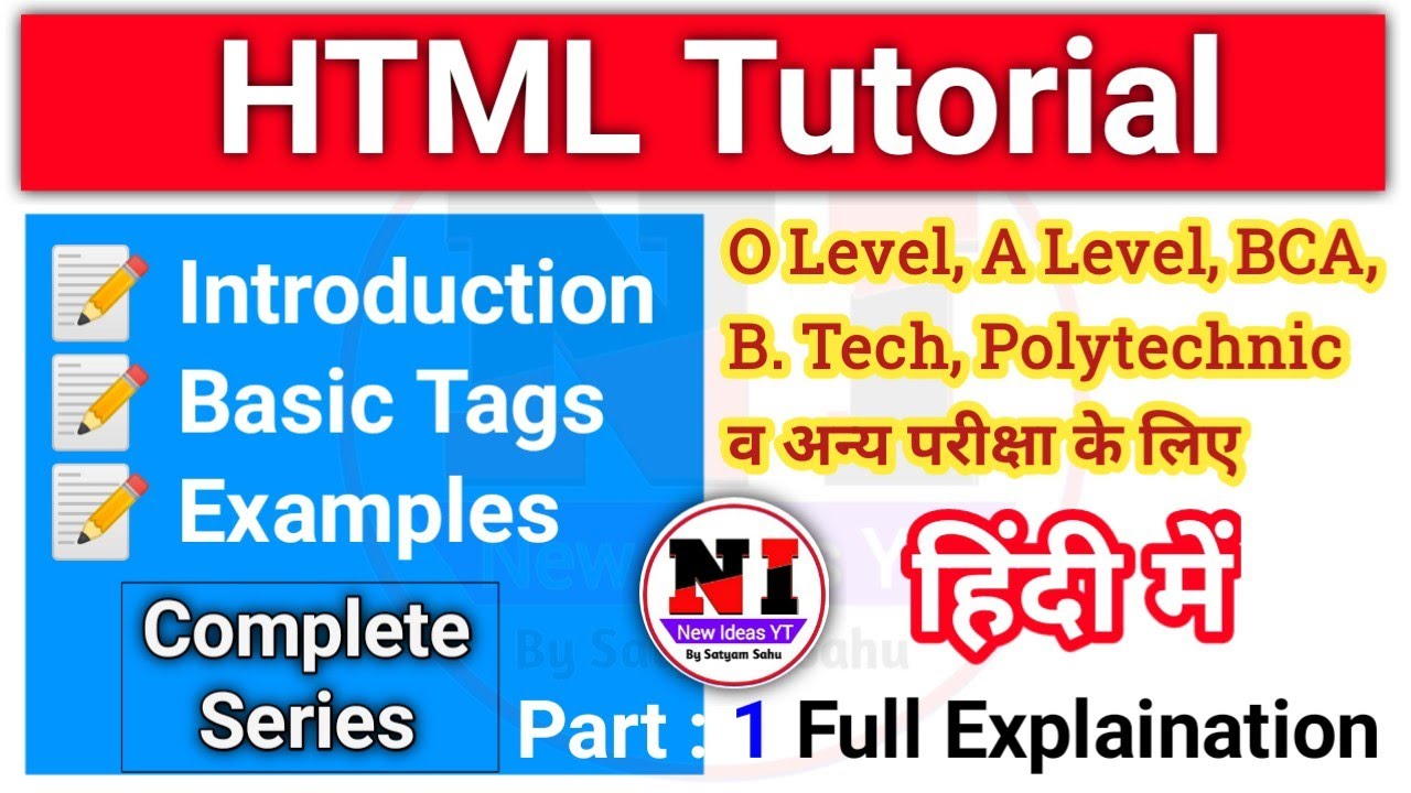 Html Introduction And Basic Tags Hindi 2021 Html Tutorial For